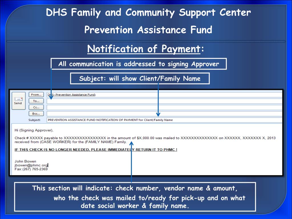PPT - DHS Family and Community Support Center Prevention Assistance ...