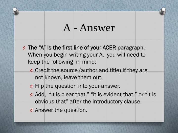 PPT - ACER Paragraph Format PowerPoint Presentation - ID:2885454