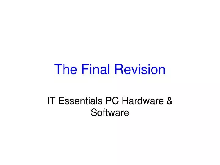 PPT - The Final Revision PowerPoint Presentation, free download - ID ...