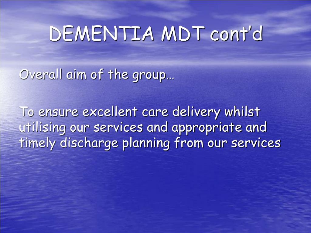 PPT - CLINICAL NURSE SPECIALIST; DEMENTIA PowerPoint Presentation, free ...
