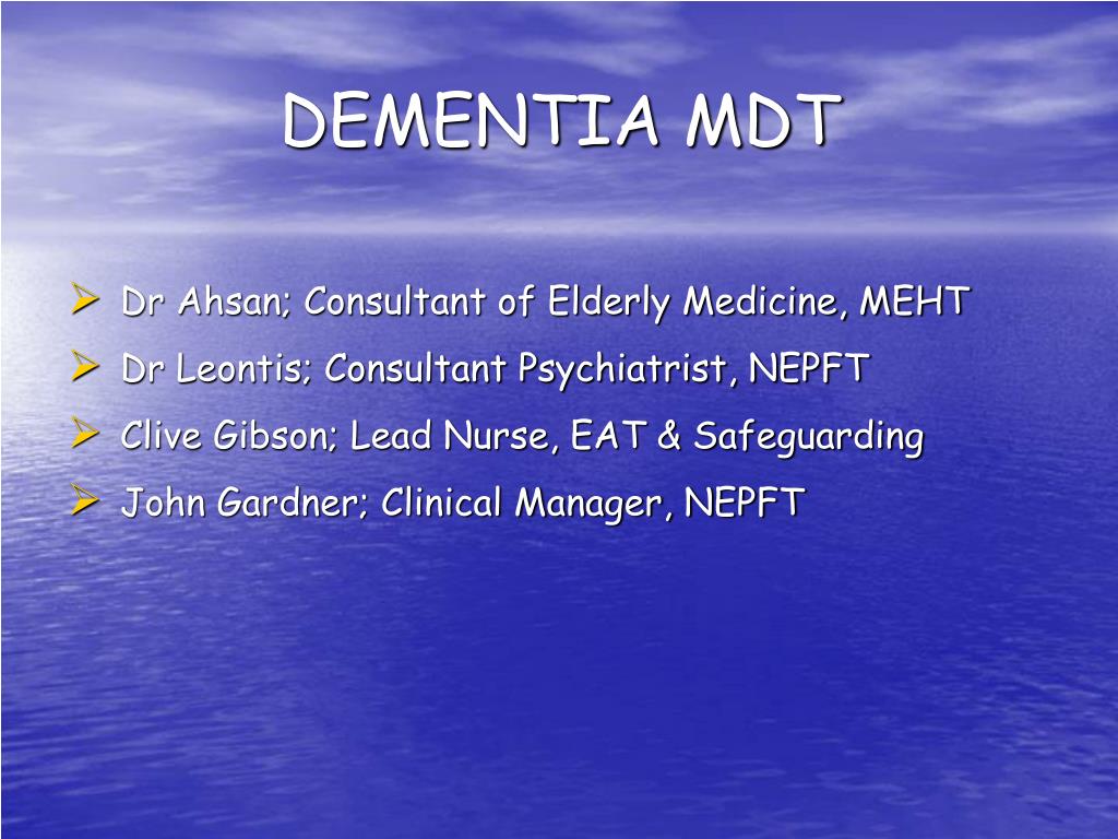 PPT - CLINICAL NURSE SPECIALIST; DEMENTIA PowerPoint Presentation, free ...