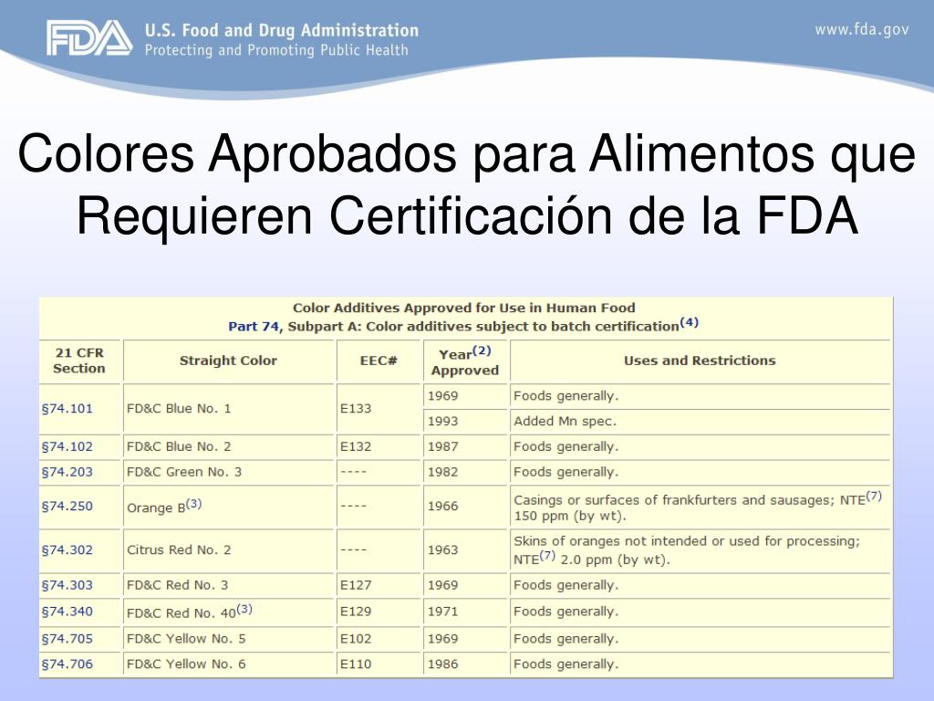 PPT - Requisitos de la FDA para alimentos PowerPoint Presentation, free ...
