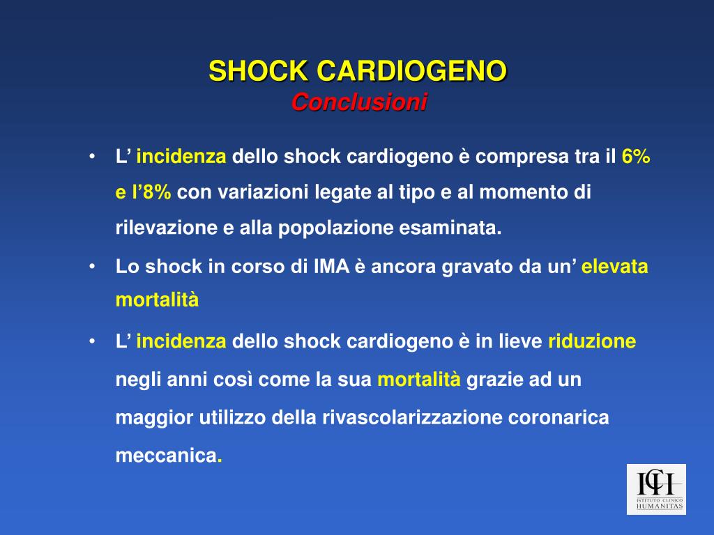 PPT - LO SHOCK CARDIOGENO: INCIDENZA E CARATTERISTICHE CLINICHE ...