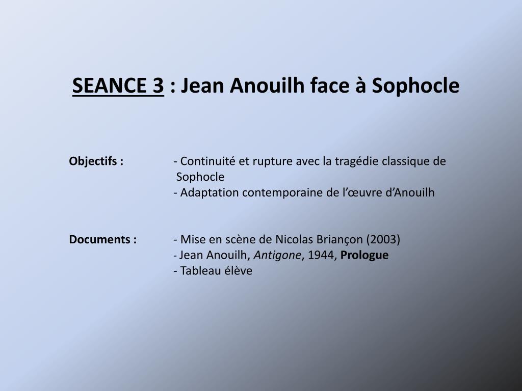 PPT - ANTIGONE Du mythe antique à la tragédie moderne PowerPoint ...