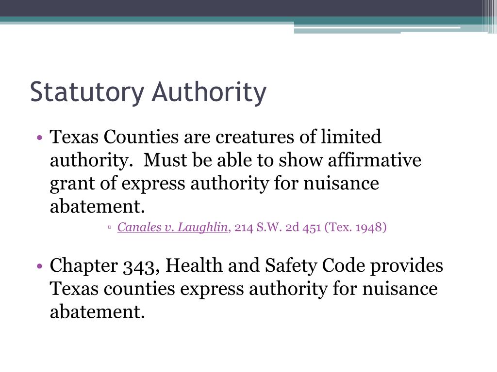 PPT - Texas County’s Authority for Nuisance Abatement PowerPoint ...
