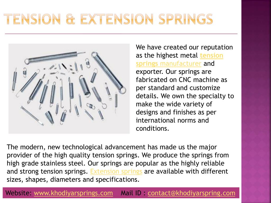 PPT - Compression Springs Torsion Springs Extension Springs Disc S ...