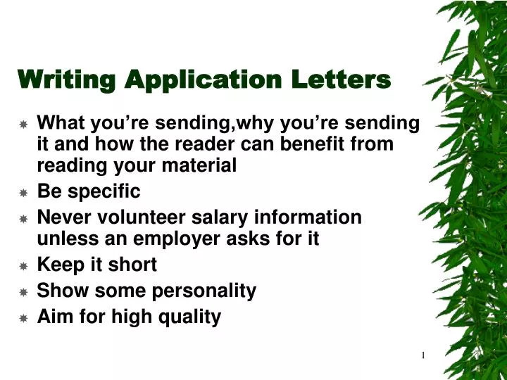 PPT - Writing Application Letters PowerPoint Presentation, free ...