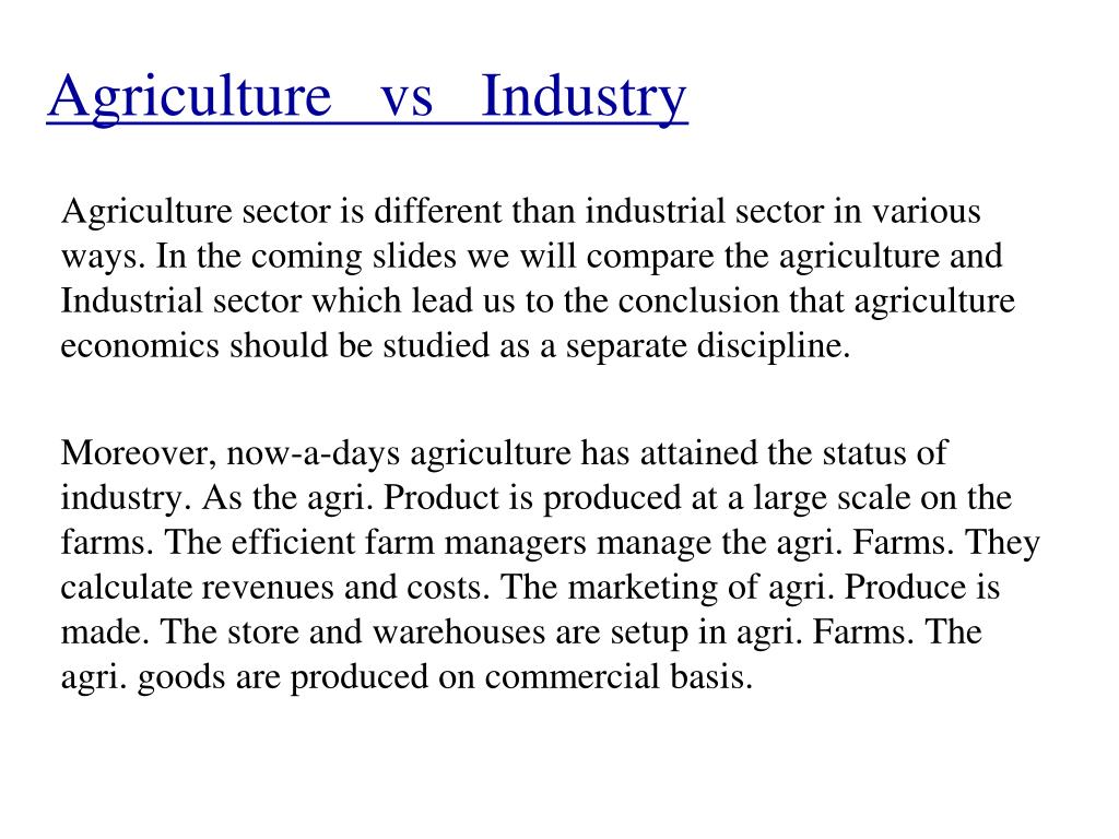 PPT - AGRICULTURE : ECONOMICS AND POLICY PowerPoint Presentation, free ...