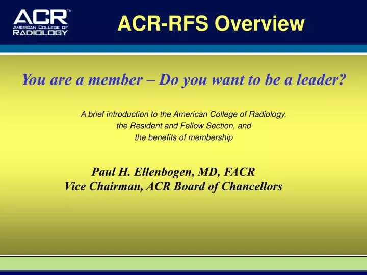 PPT - ACR-RFS Overview PowerPoint Presentation, free download - ID:2898646