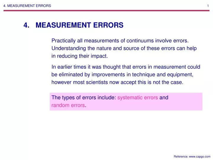 Ppt 4 Measurement Errors Powerpoint Presentation Free Download Id