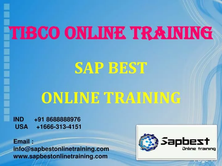 PPT - TIBCO ONLINE TRAINING | TIBCO Project Support PowerPoint Presentation - ID:2908110