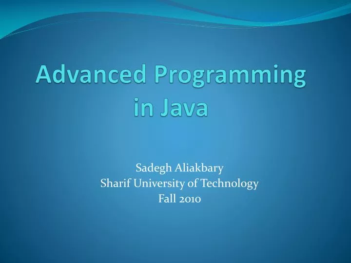 PPT - Advanced Programming in Java PowerPoint Presentation, free ...