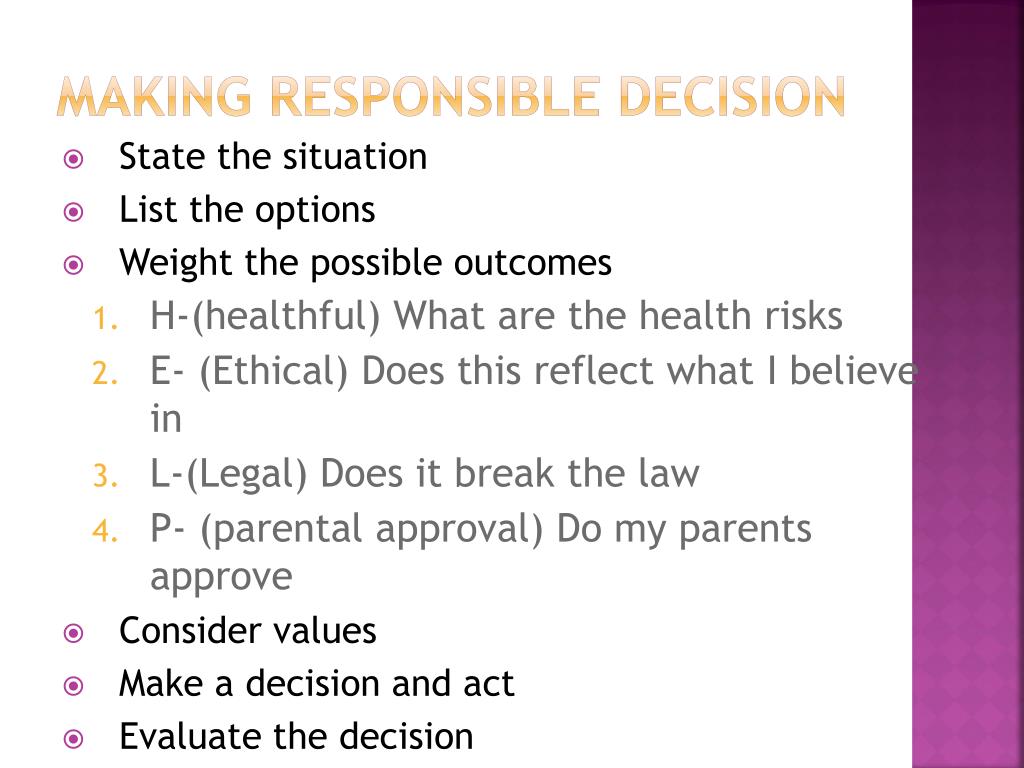 Ppt Sexuality And Responsible Decision Making Powerpoint Presentation
