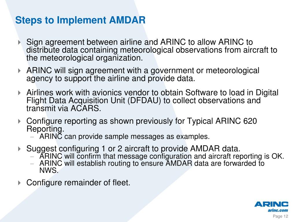 PPT - AMDAR for AeroMexico ARINC’s Role in AMDAR PowerPoint ...