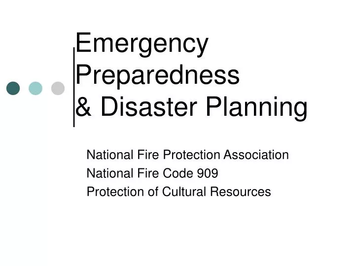 PPT - Emergency Preparedness & Disaster Planning PowerPoint ...
