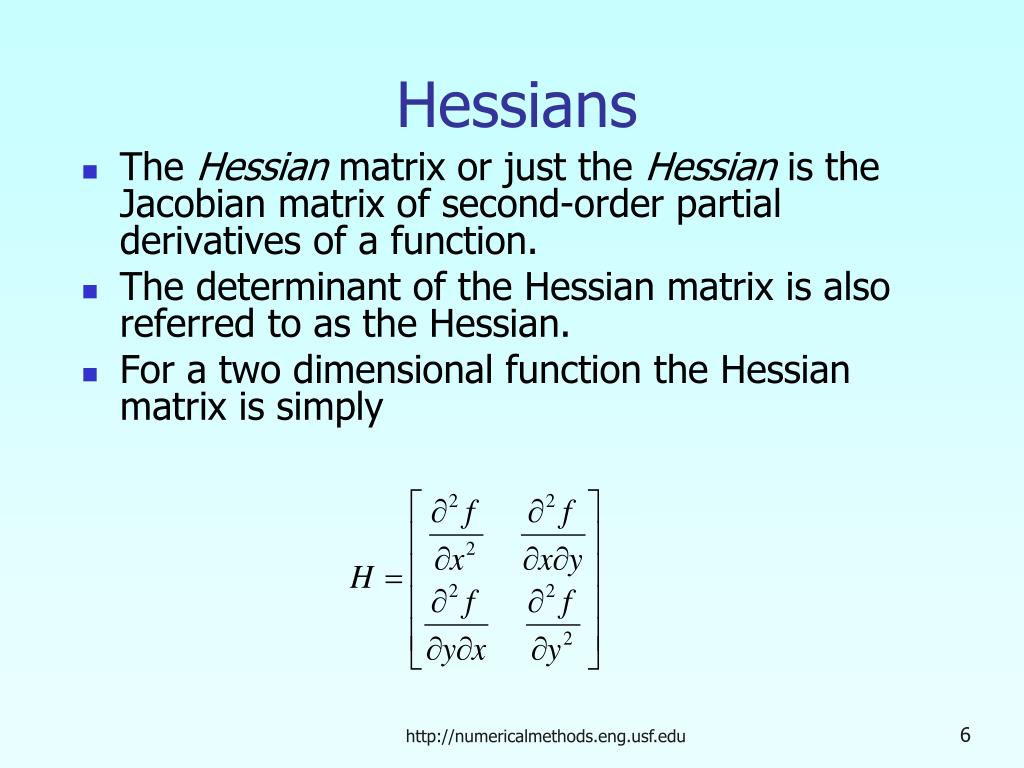 Hessian Matrix Hessian Matrix