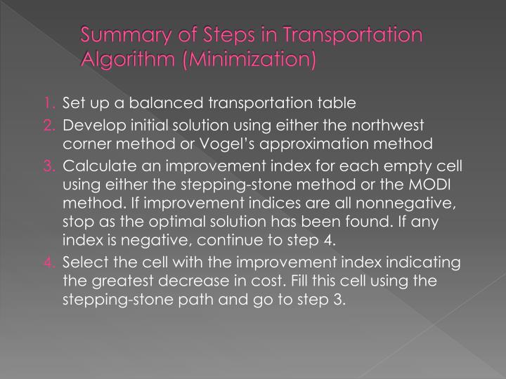 PPT - TRANSPORTATION PROBLEMS PowerPoint Presentation - ID:2910989