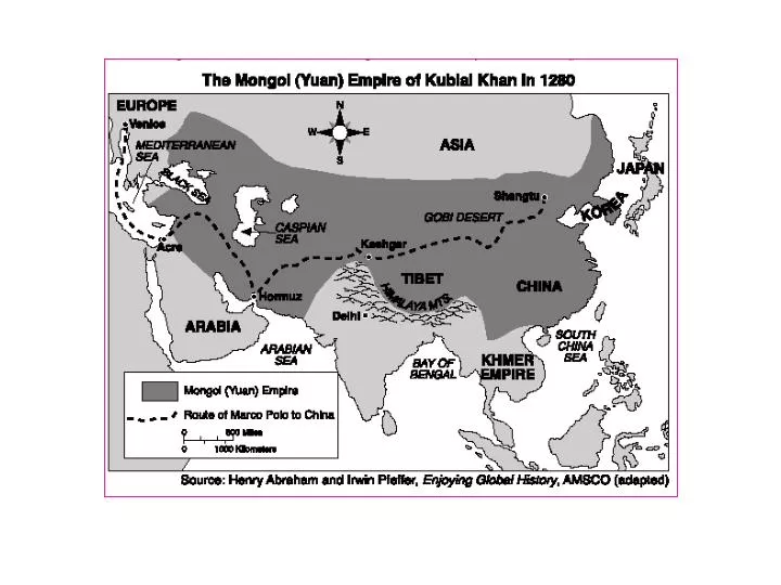 PPT - The information provided by the map indicates that in 1280 the ...