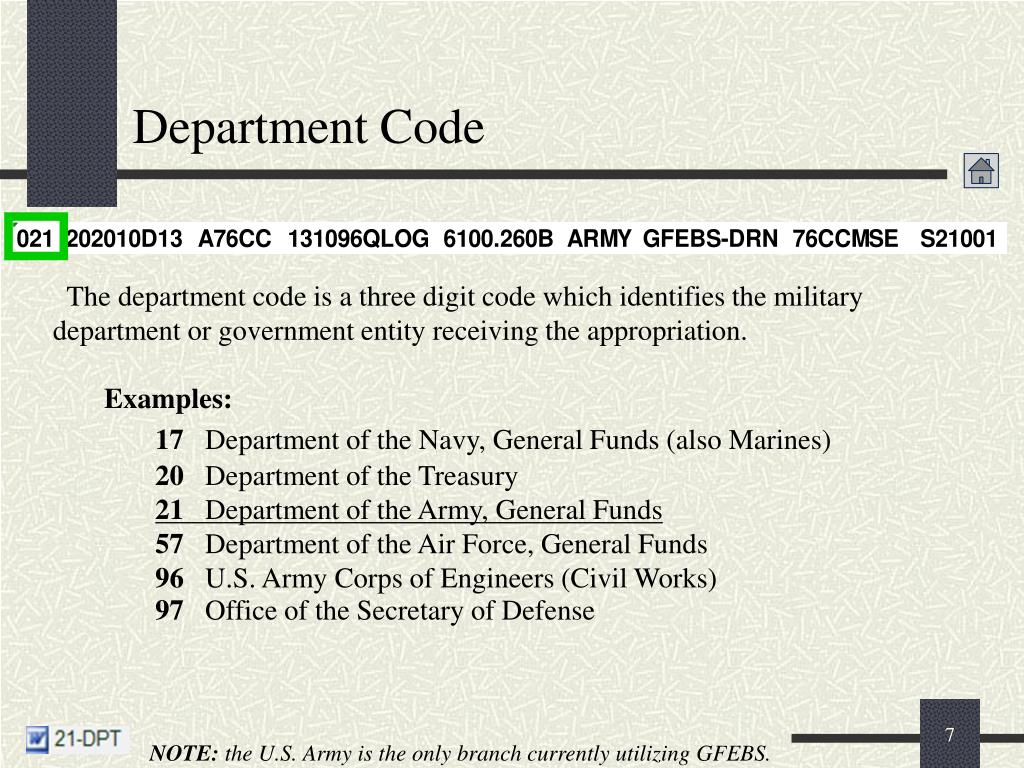 PPT - U.S. Army GFEBS Line of Accounting United States Army Financial ...