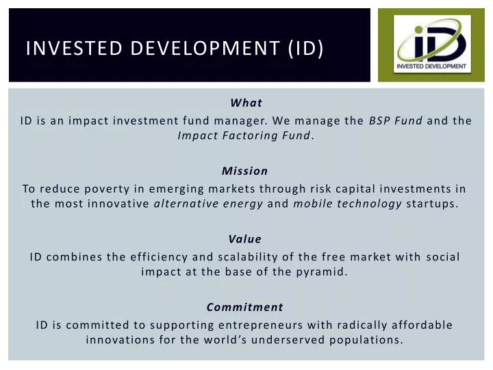 PPT - Invested Development (ID) PowerPoint Presentation, free download ...