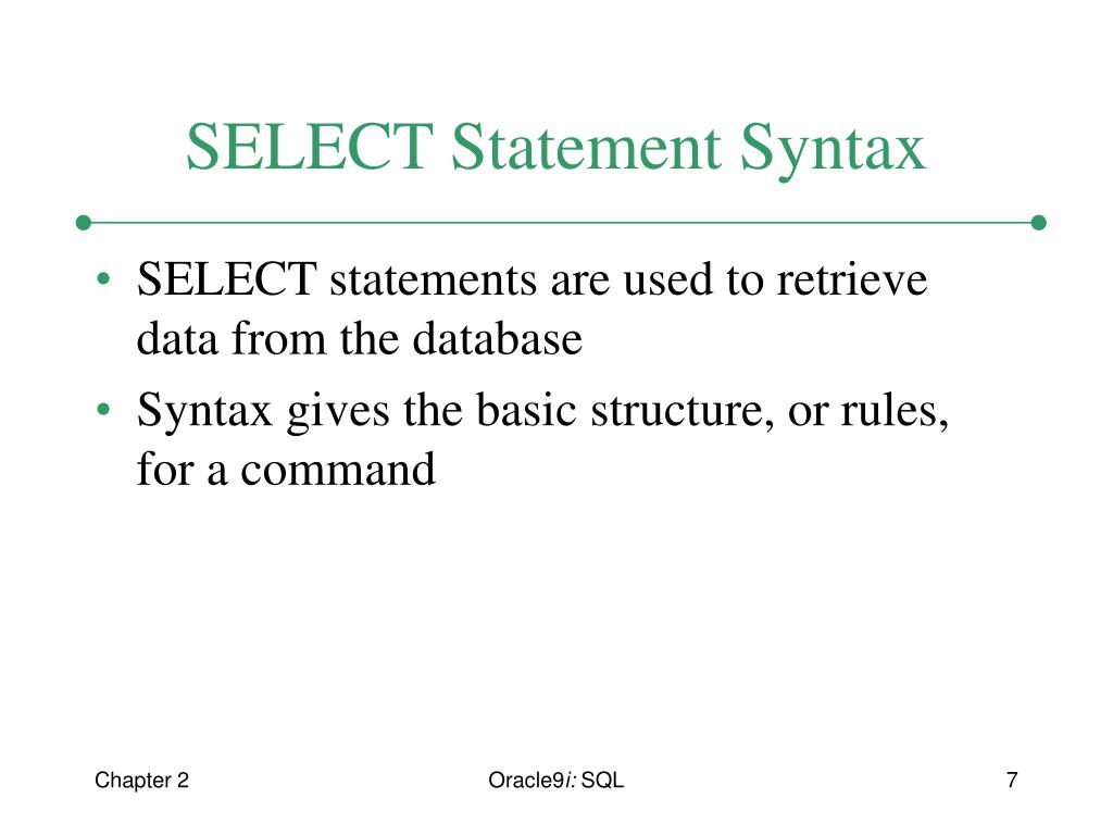 Ppt Chapter 2 Basic Sql Select Statements Powerpoint Presentation