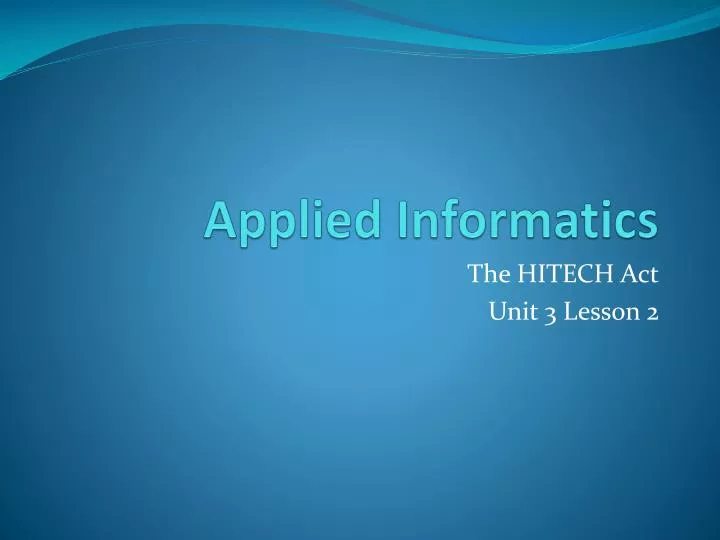 PPT - Applied Informatics PowerPoint Presentation, free download - ID ...