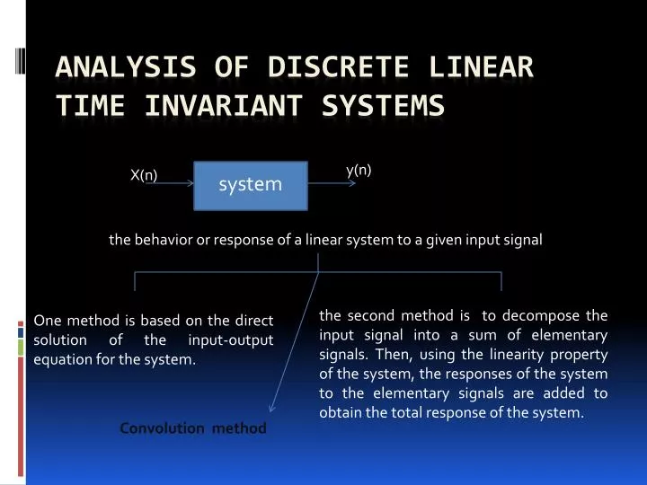 PPT - Analysis of Discrete Linear Time Invariant Systems PowerPoint ...