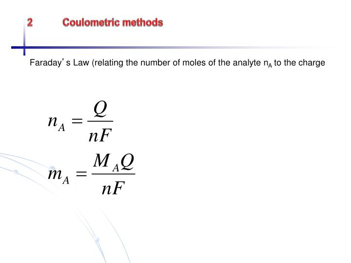 PPT - Chapter 24 Coulometry 1 Principles of electrolysis PowerPoint ...