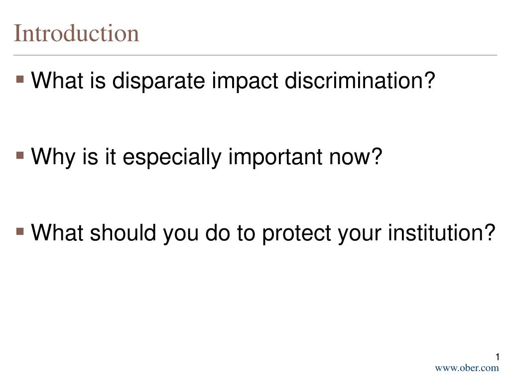 Ppt Disparate Impact Discrimination And Community Banks Powerpoint