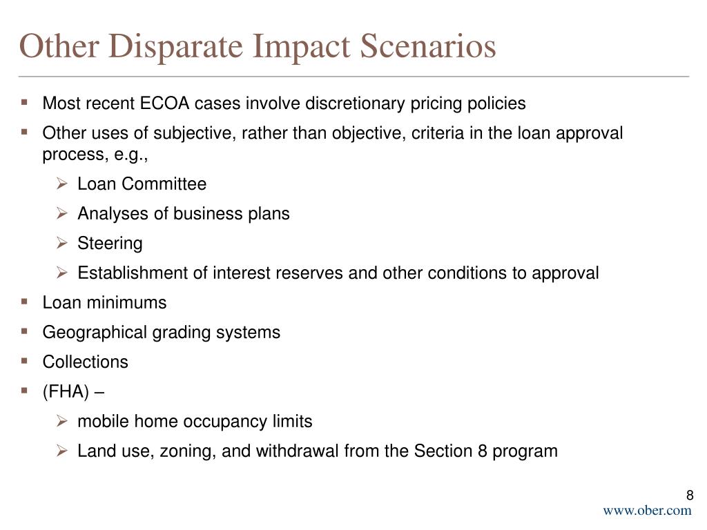 Ppt Disparate Impact Discrimination And Community Banks Powerpoint