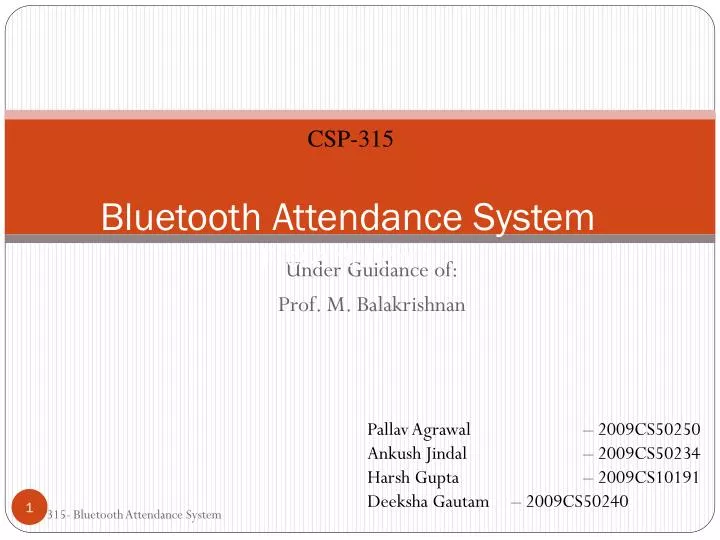 PPT - Bluetooth Attendance System Presentation 1 PowerPoint ...