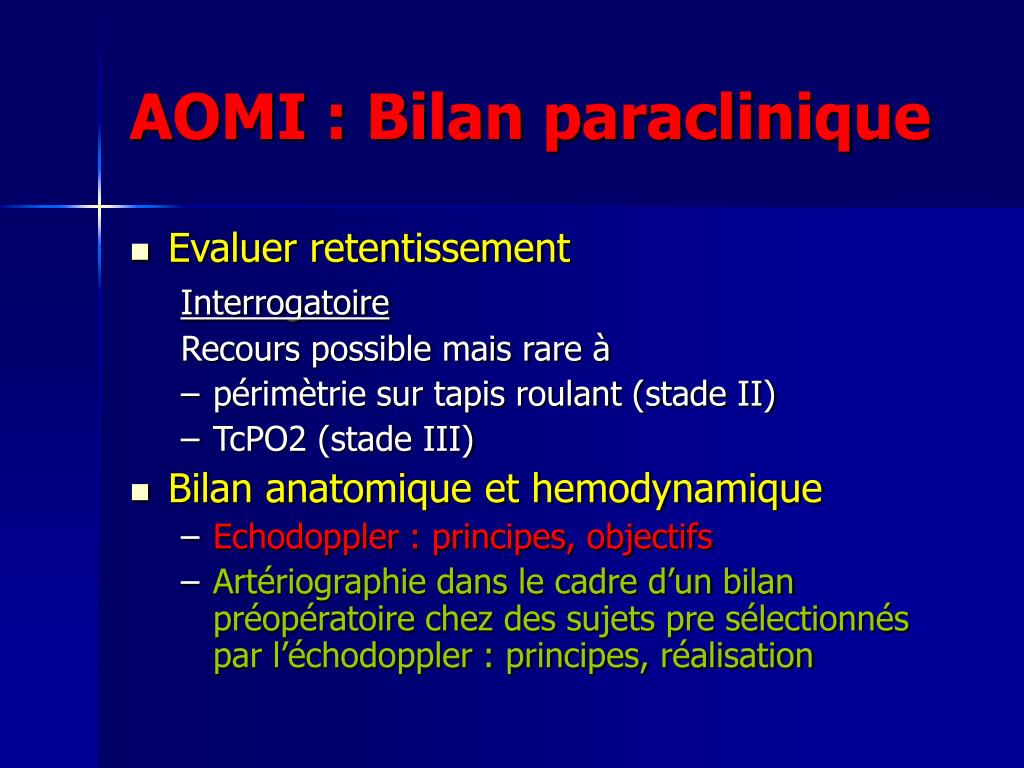 PPT - Artériopathie oblitérante des membres inférieurs (AOMI ...