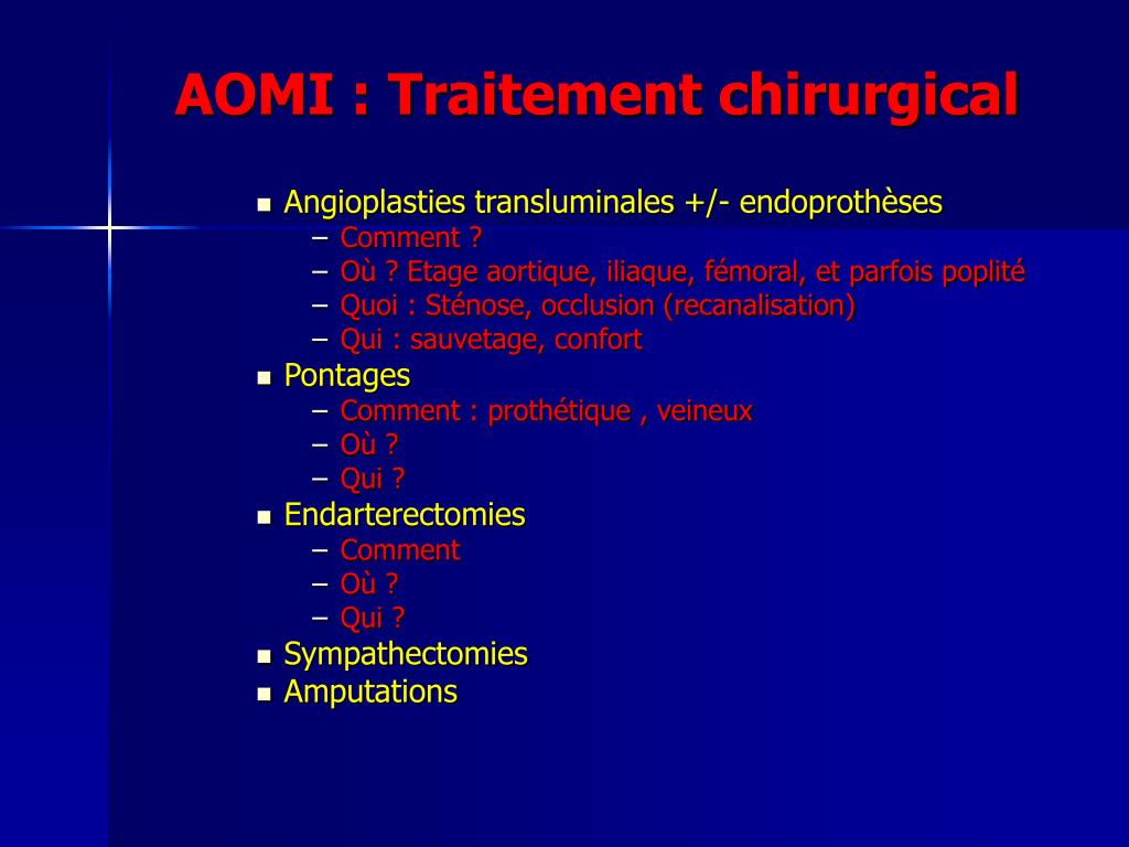 PPT - Artériopathie oblitérante des membres inférieurs (AOMI ...