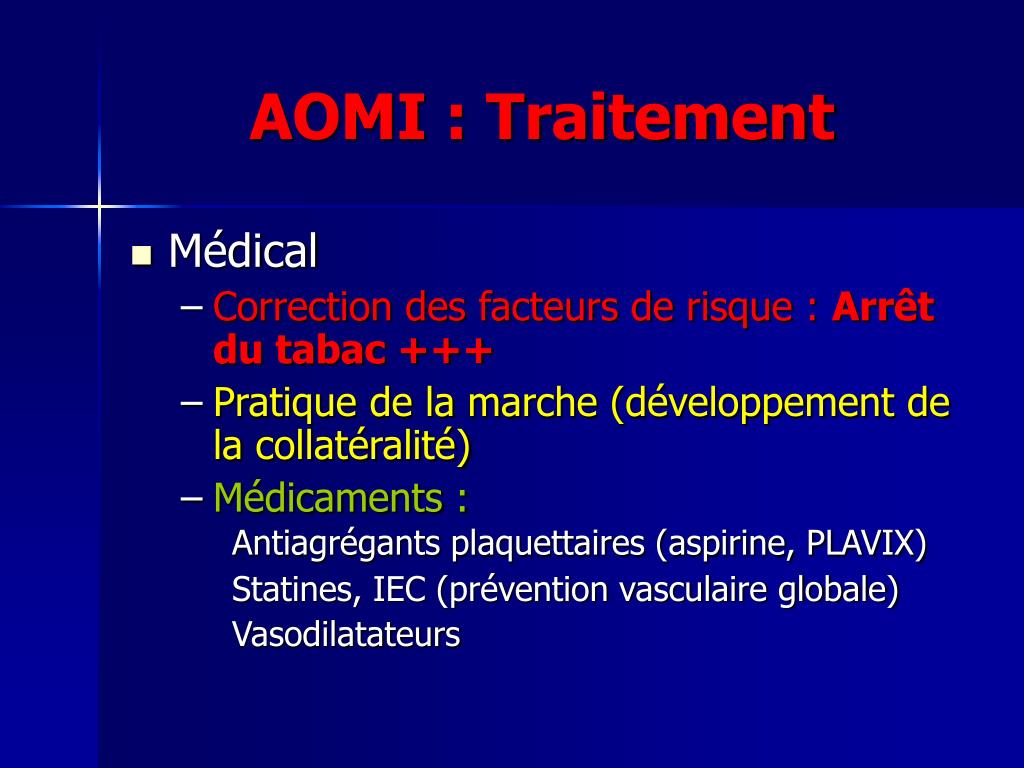 PPT - Artériopathie oblitérante des membres inférieurs (AOMI ...