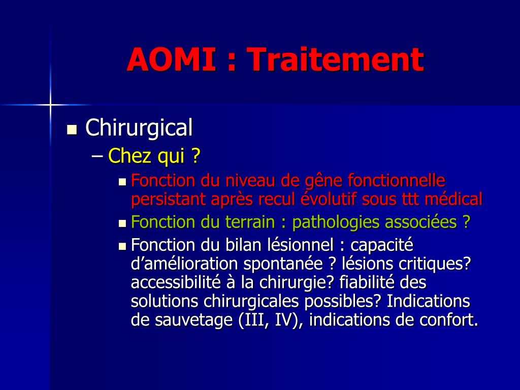 PPT - Artériopathie oblitérante des membres inférieurs (AOMI ...