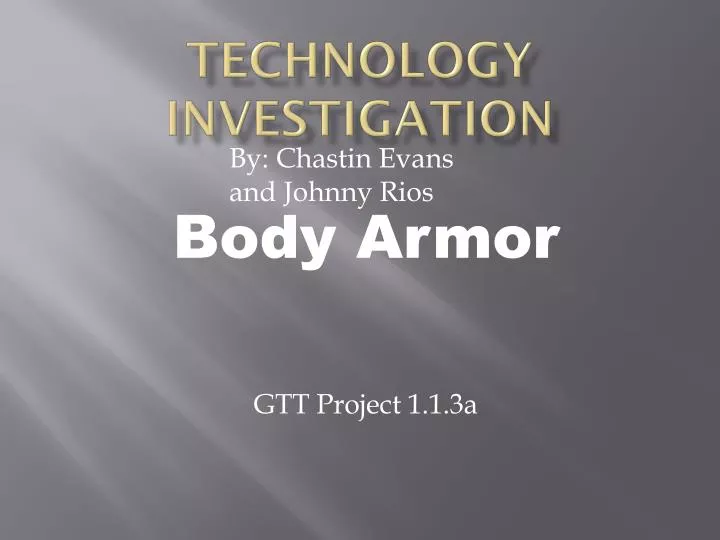 PPT - Technology Investigation PowerPoint Presentation, free download ...