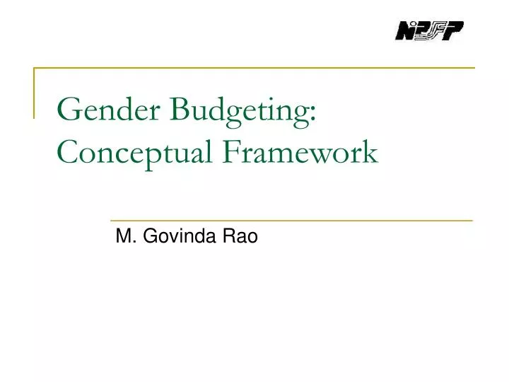 PPT - Gender Budgeting: Conceptual Framework PowerPoint Presentation ...