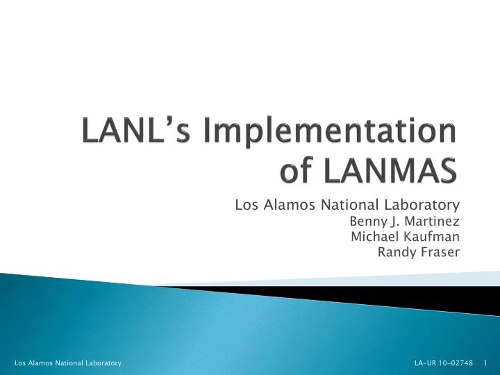 PPT - LANL’s Implementation of LANMAS PowerPoint Presentation, free ...