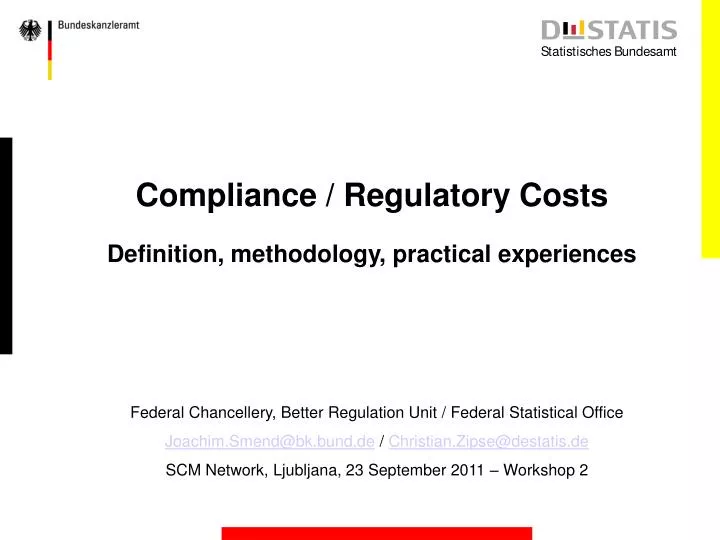 PPT - Compliance / Regulatory Costs Definition, methodology, practical ...