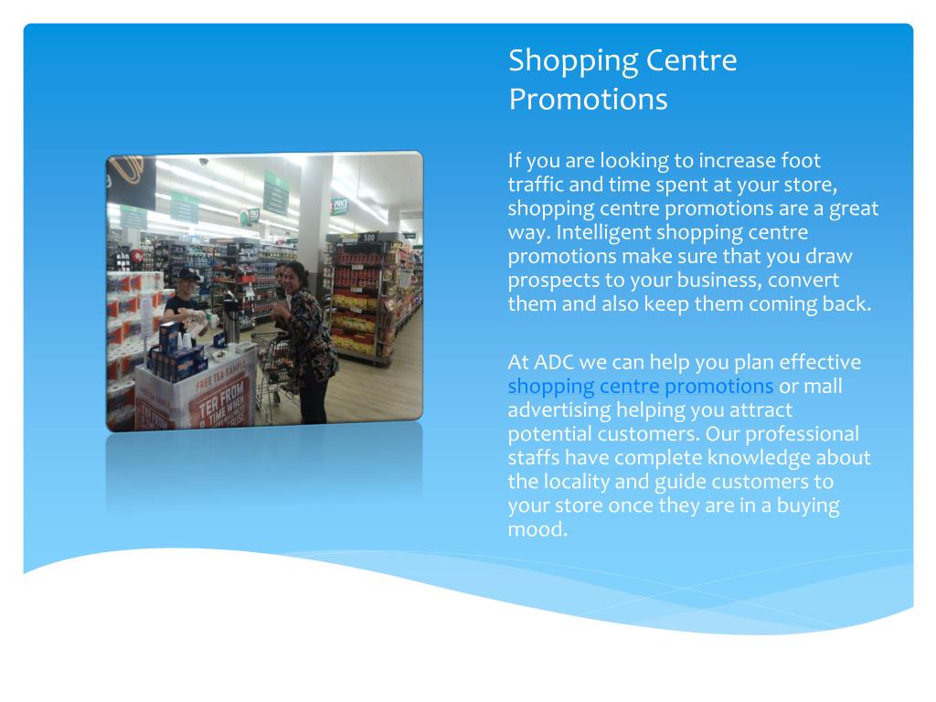 PPT - Shopping Centre Promotions | Product Demonstration PowerPoint ...