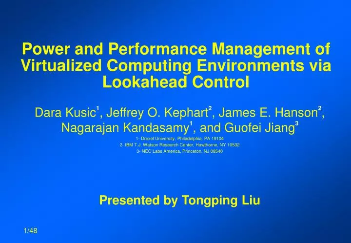 Ppt Power And Performance Management Of Virtualized Computing