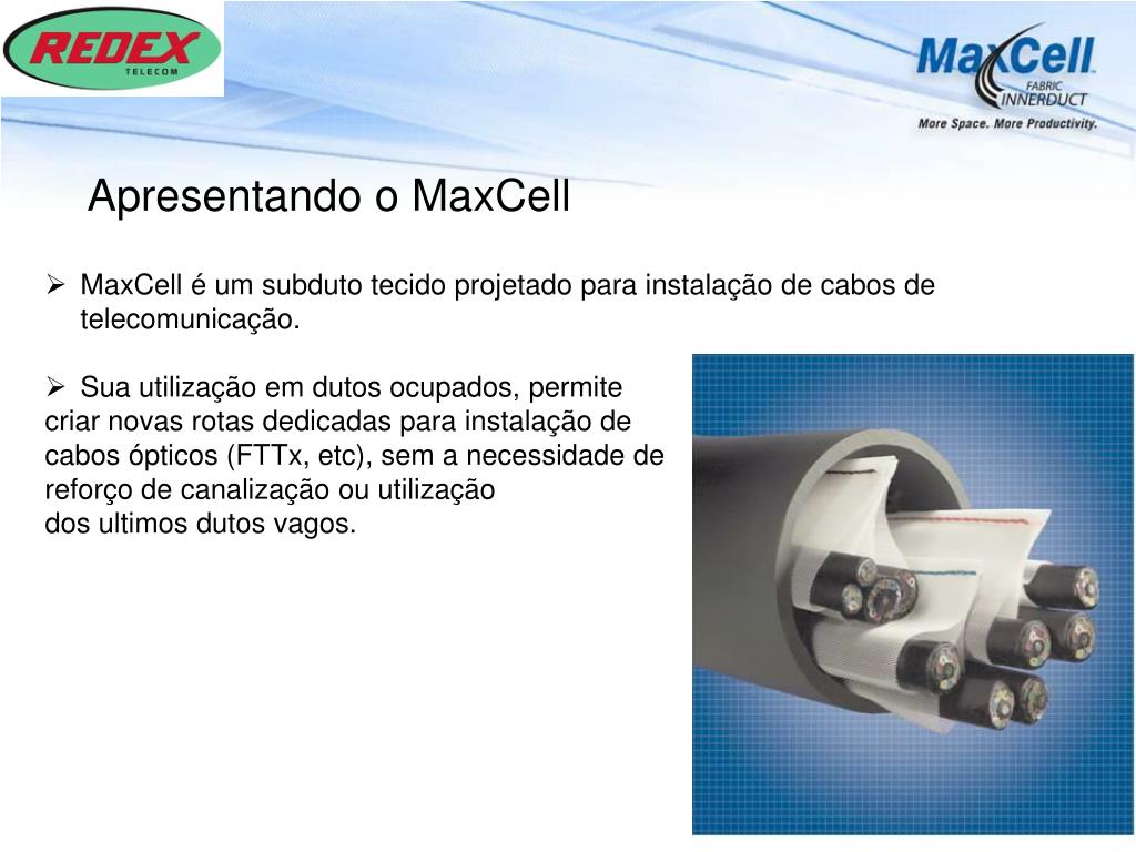 PPT - MaxCell é um subduto tecido projetado para instalação de cabos de ...