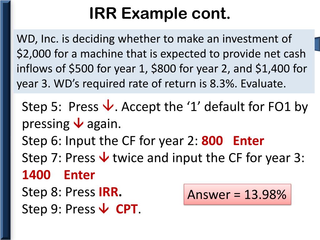 PPT - Mastering NPV and IRR with the BAII Plus Professional Calculator ...