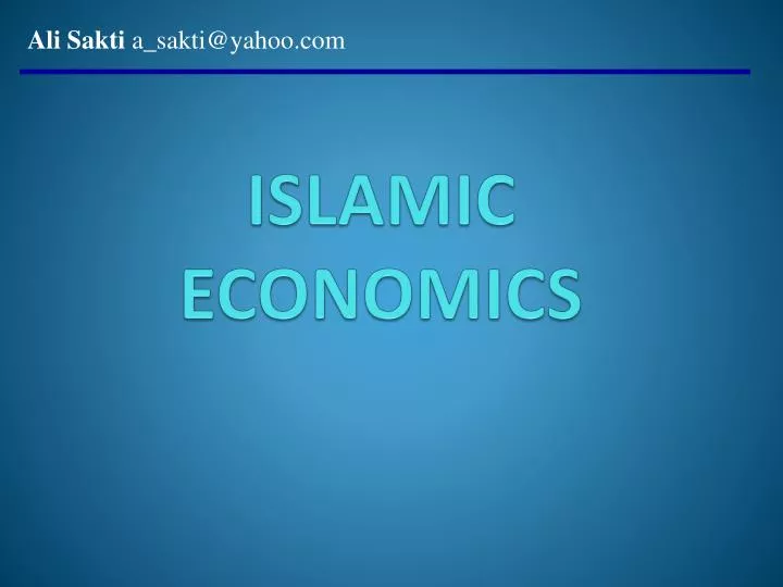 PPT - ISLAMIC ECONOMICS PowerPoint Presentation, free download - ID:2918227