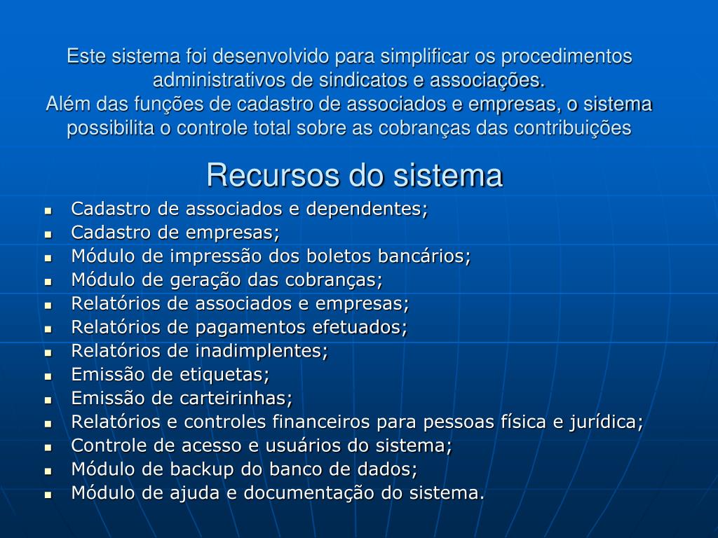 PPT - Sistema de controle de Sindicato PowerPoint Presentation, free ... PPT - Sistema de controle de Sindicato PowerPoint Presentation, free ...