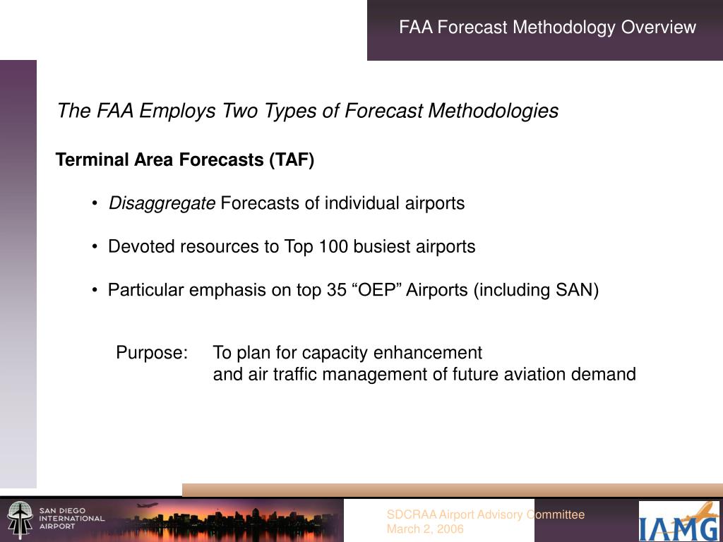 PPT - Review of Aviation Activity Forecast Methodologies San Diego ...