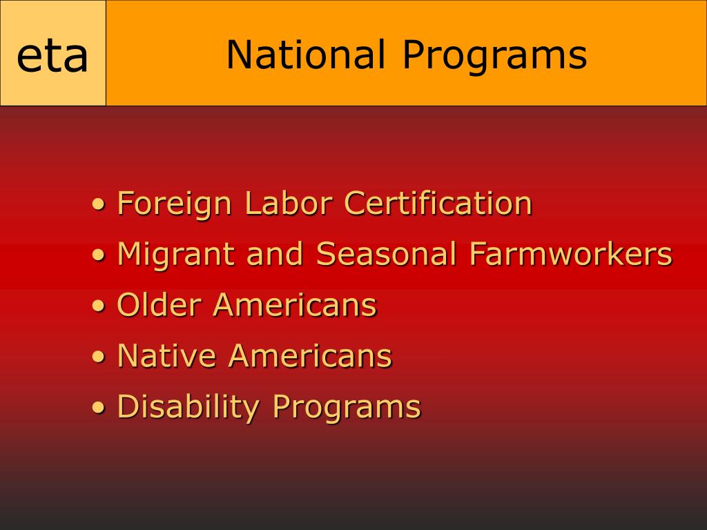 PPT - EMPLOYMENT AND TRAINING ADMINISTRATION UNITED STATES DEPARTMENT ...