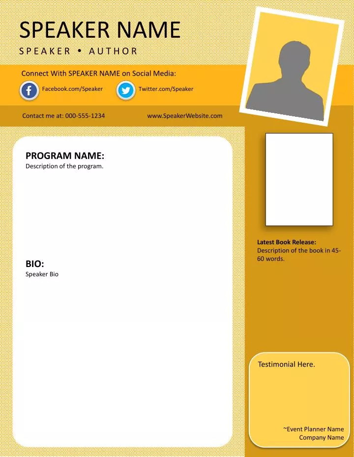 PPT - PROGRAM NAME: Description of the program . BIO: Speaker Bio ...