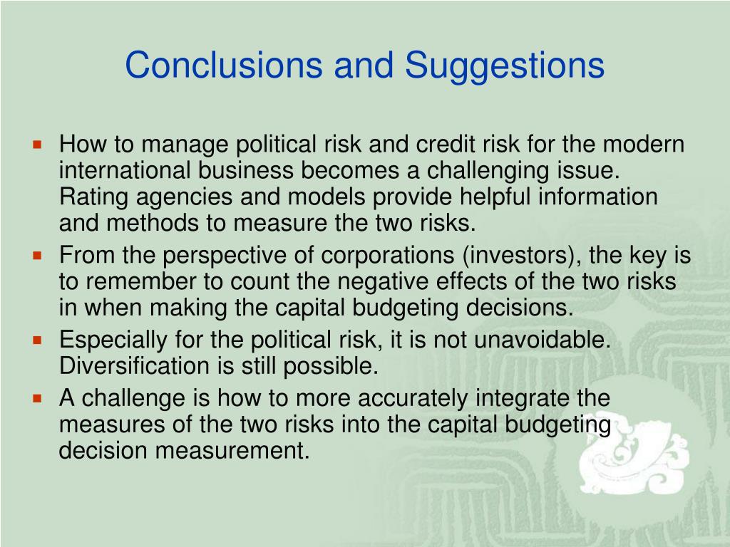 PPT - International Investment Decision under Political Risk and Credit ...