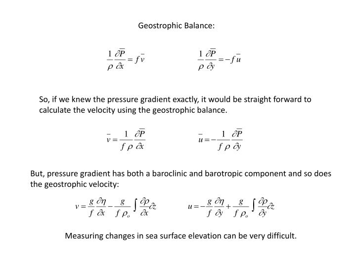 PPT - Geostrophic Currents PowerPoint Presentation - ID:2921463